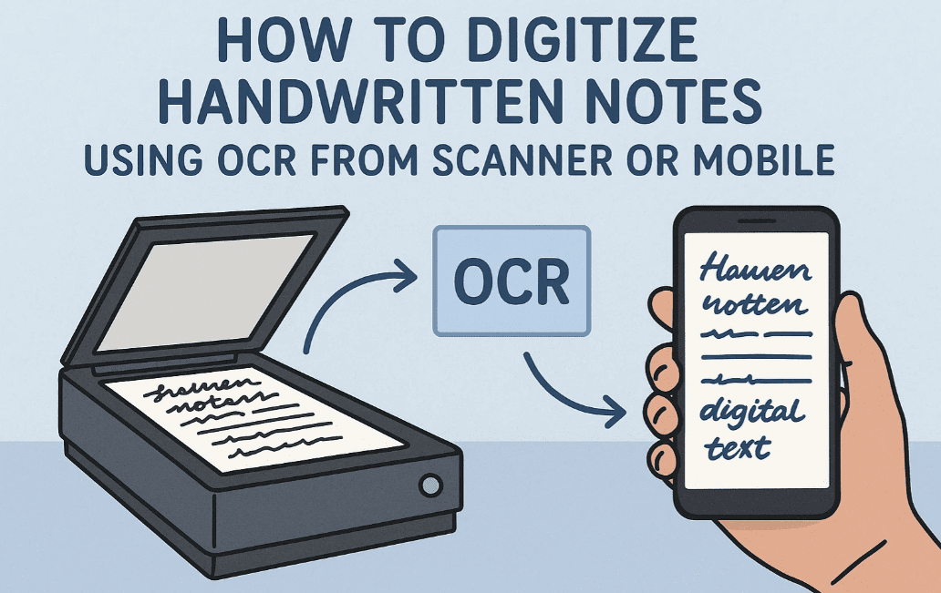 📄 How To Digitize Handwritten Notes Using Ocr From Scanner Or Mobile Step By Step Guide