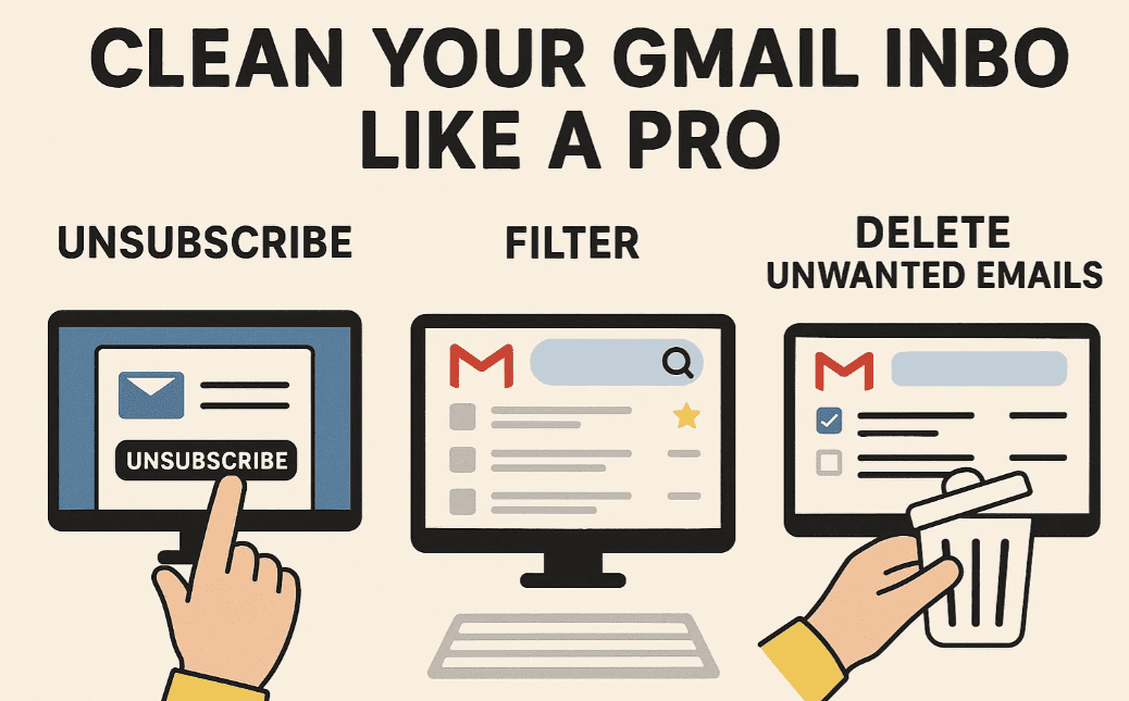 📬 Clean Your Gmail Inbox Like a Pro: Unsubscribe, Filter & Delete Unwanted Emails - Digital Tech ...