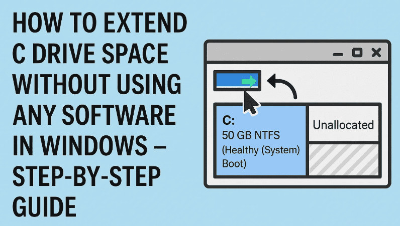How To Extend C Drive Space Without Using Any Software In Windows Step By Step Guide Digital