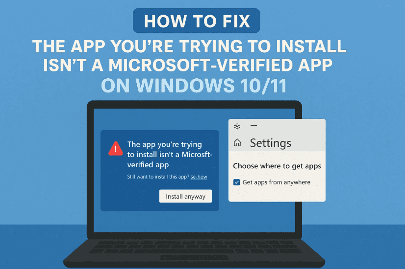 How to Fix “The App You’re Trying to Install Isn’t a Microsoft-Verified App” on Windows 10/11 ...