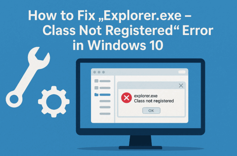 How to Fix “Explorer.exe – Class Not Registered” Error in Windows 10 (With and Without Black ...