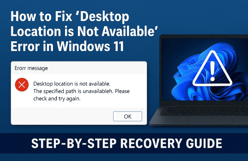 How to Fix “Desktop Location is Not Available” Error in Windows 11 – Step-by-Step Recovery Guide ...