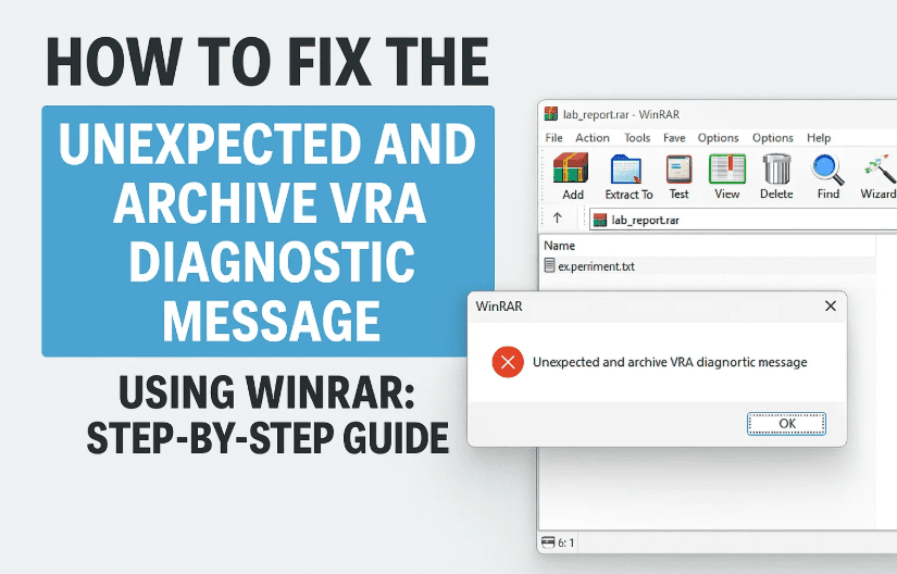 How to Fix the “Unexpected and Archive VRA Diagnostic Message” Using WinRAR: Step-by-Step Guide ...