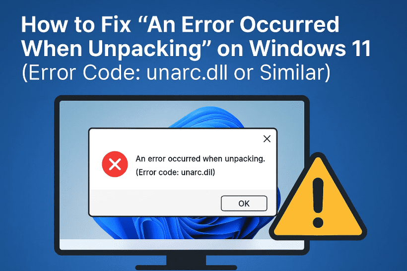 How to Fix “An Error Occurred When Unpacking” on Windows 11 (Error Code: unarc.dll or Similar ...