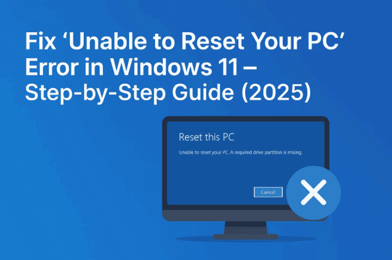 Fix “Unable to Reset Your PC” Error in Windows 11 – Step-by-Step Guide ...