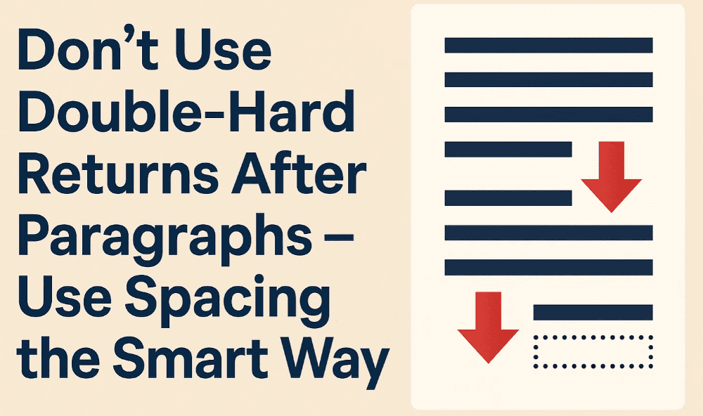 Don’t Use Double-Hard Returns After Paragraphs – Use Spacing the Smart Way - Digital Tech ...