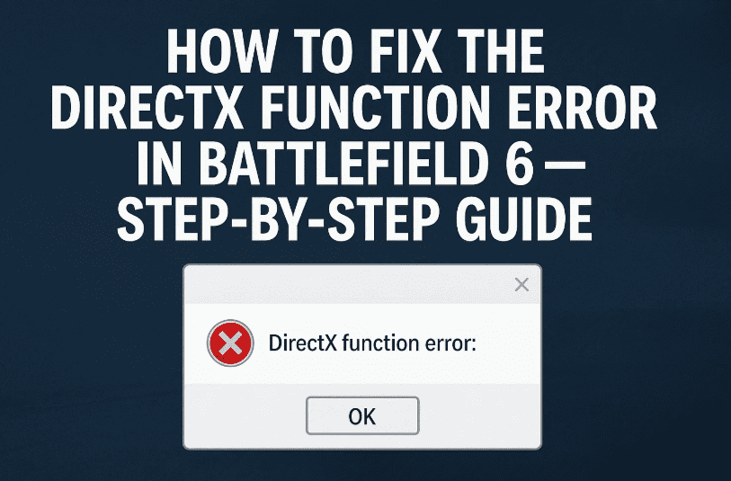 How To Fix The Directx Function Error In Battlefield 6 — Step By Step Guide Digital Tech